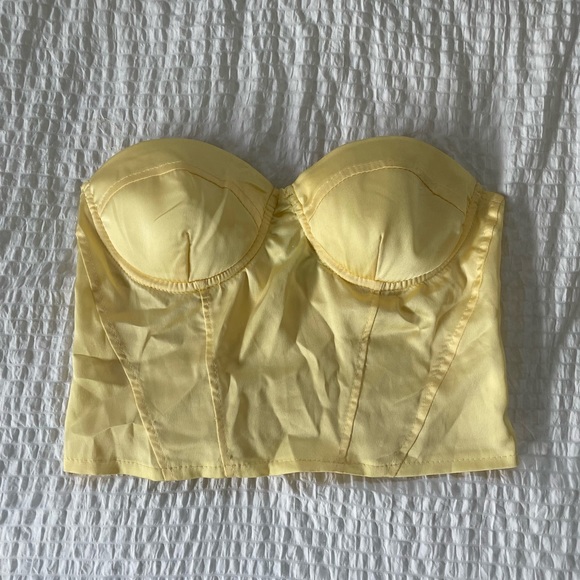 Princess Polly | Tops | Princess Polly Yellow Bustier Tube Top | Poshmark
